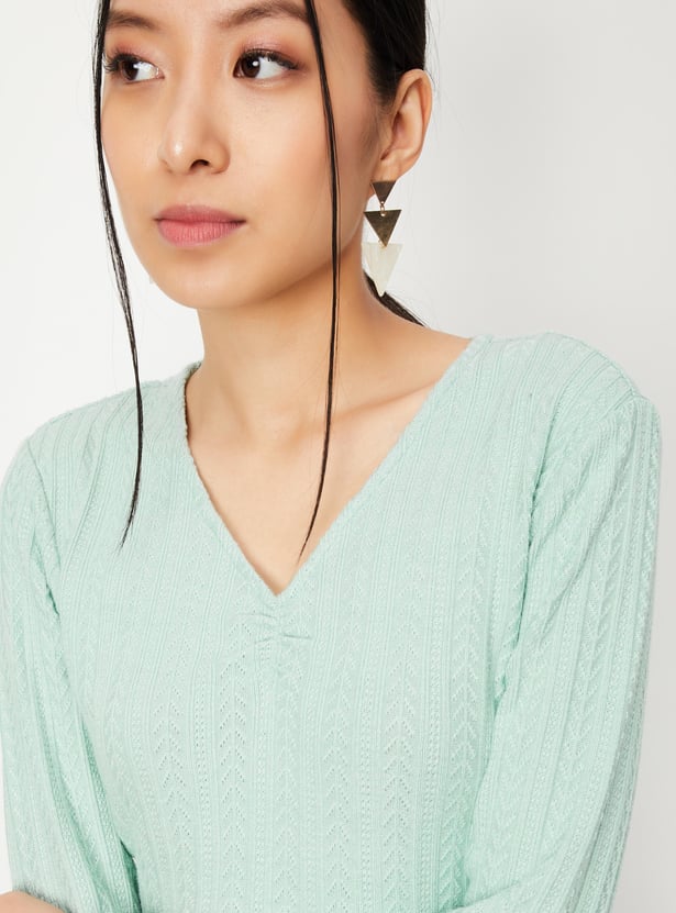 Buy Women Knit V-Neck Top Online at just Rs. 899.0 - 1000012831763 ...