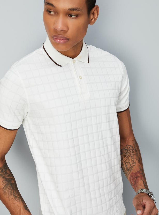 Buy Men Slim Fit Checked Polo T-shirt Online at just Rs. 699.0 ...