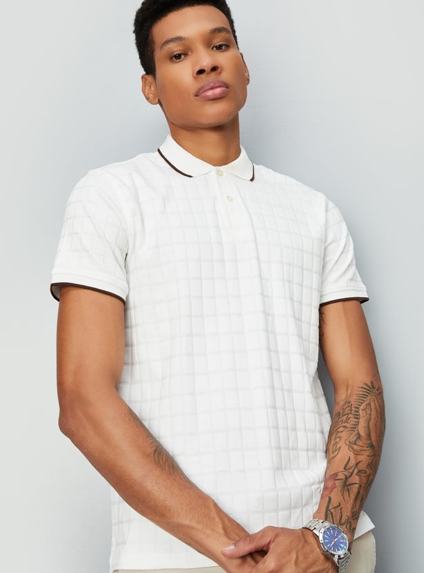 Buy Men Slim Fit Checked Polo T-shirt Online at just Rs. 699.0 ...