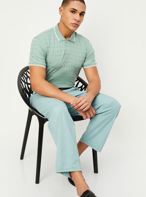Buy Men Slim Fit Checked Polo T-shirt Online at just Rs. 699.0 ...