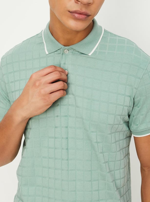 Buy Men Slim Fit Checked Polo T-shirt Online at just Rs. 699.0 ...
