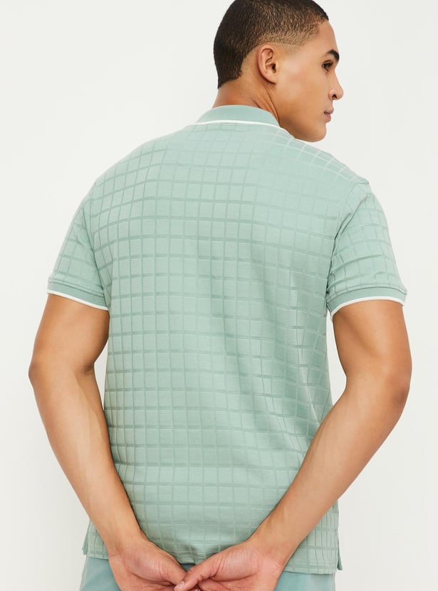 Buy Men Slim Fit Checked Polo T-shirt Online at just Rs. 699.0 ...