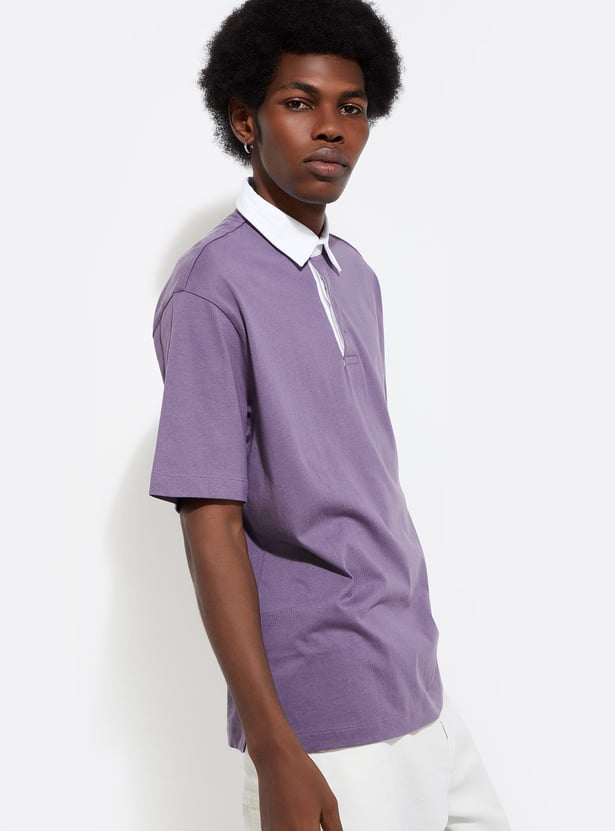 Buy URB_N Men Oversized Contrast Polo T-shirt Online at just Rs. 699.0 ...
