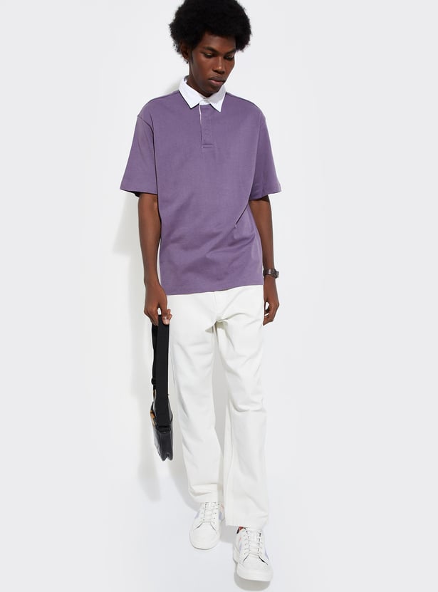 Buy URB_N Men Oversized Contrast Polo T-shirt Online at just Rs. 699.0 ...