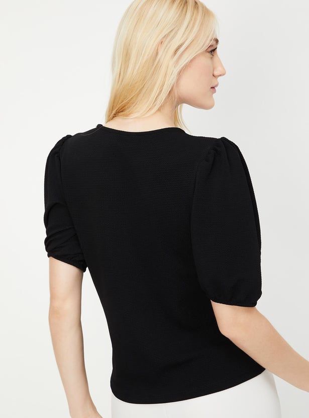 Buy Women Embellished Puffed Sleeve Top Online at just Rs. 999.0 ...