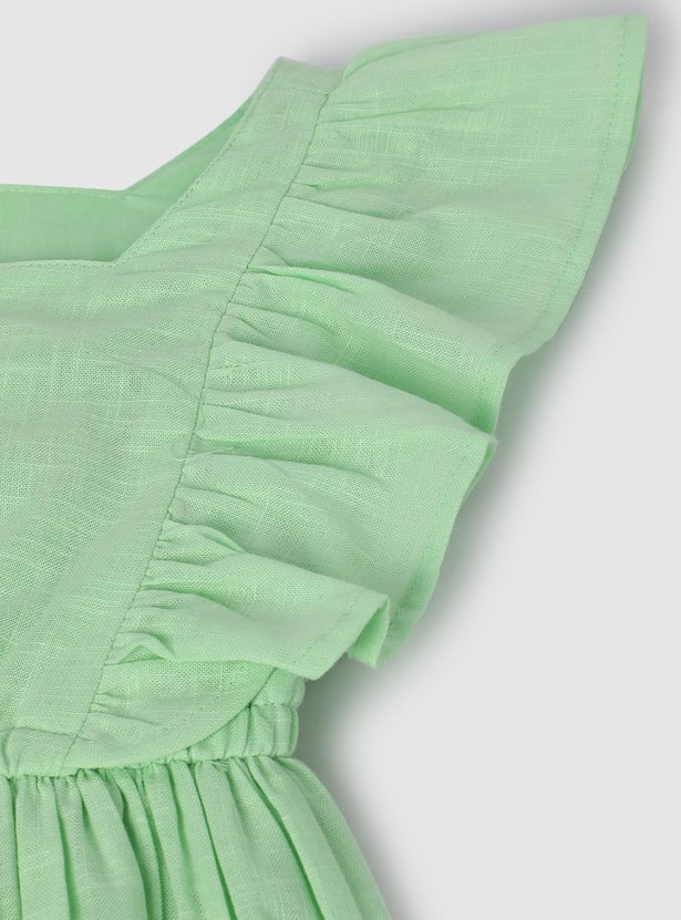 Buy Girls Ruffled A-line Dress with Lace Hem Online at just Rs. 599.0 ...