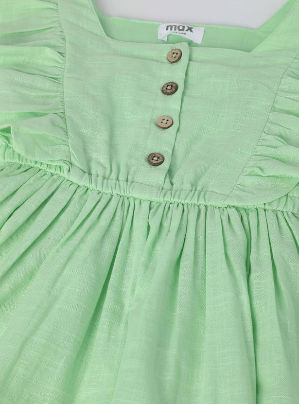 Buy Girls Ruffled A-line Dress with Lace Hem Online at just Rs. 599.0 ...