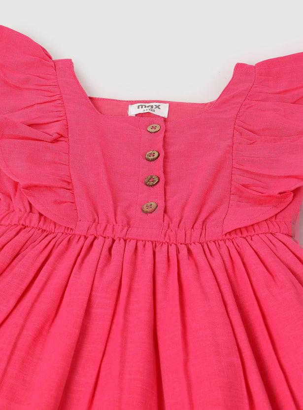 Buy Girls Ruffled A-line Dress with Lace Hem Online at just Rs. 599.0 ...
