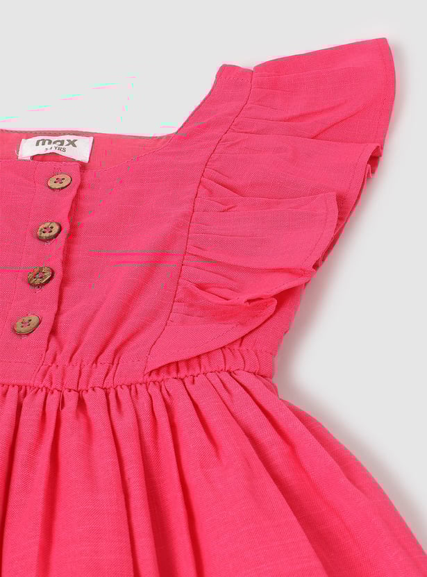 Buy Girls Ruffled A-line Dress with Lace Hem Online at just Rs. 599.0 ...