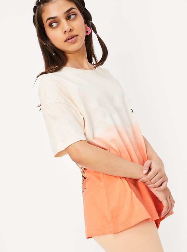 Buy Girls Oversized Back Printed T-shirt Online at just Rs. 399.0 ...