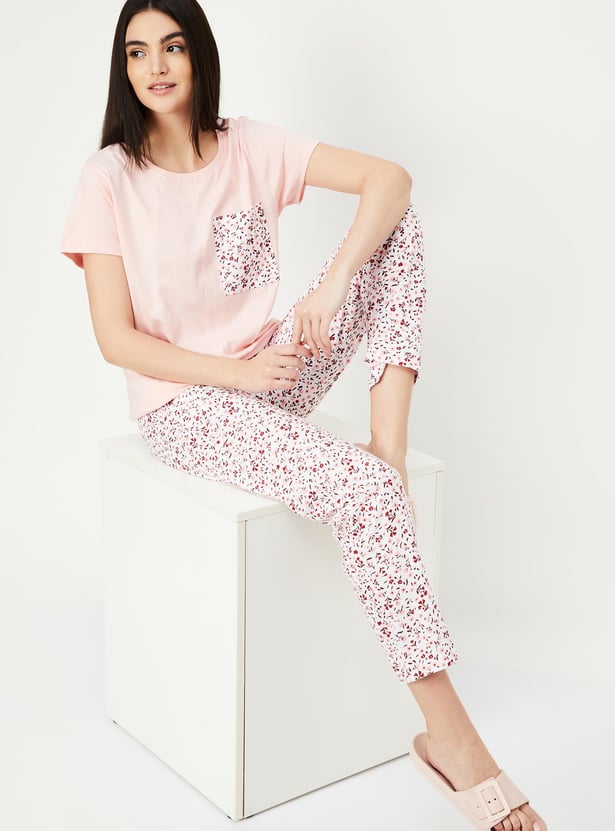 Buy Women Floral Printed PJ Set Online at just Rs. 799.0 ...