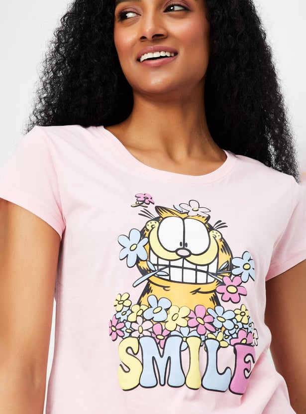 Buy Women Garfield Printed PJ Set Online at just Rs. 799.0 ...