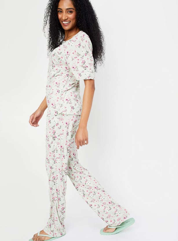 Buy Women Floral Printed PJ Set Online at just Rs. 999.0 ...
