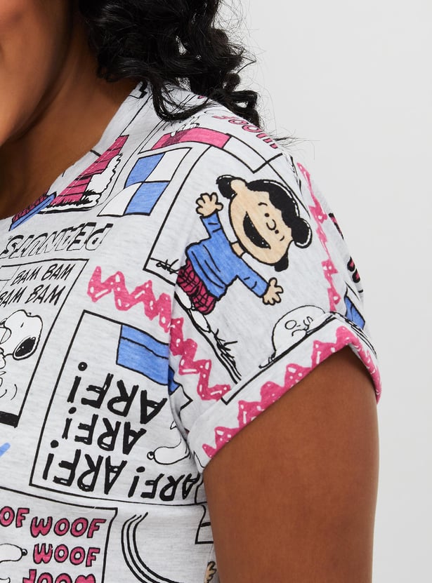 Buy Women Snoopy Printed Chemise Online at just Rs. 599.0 ...