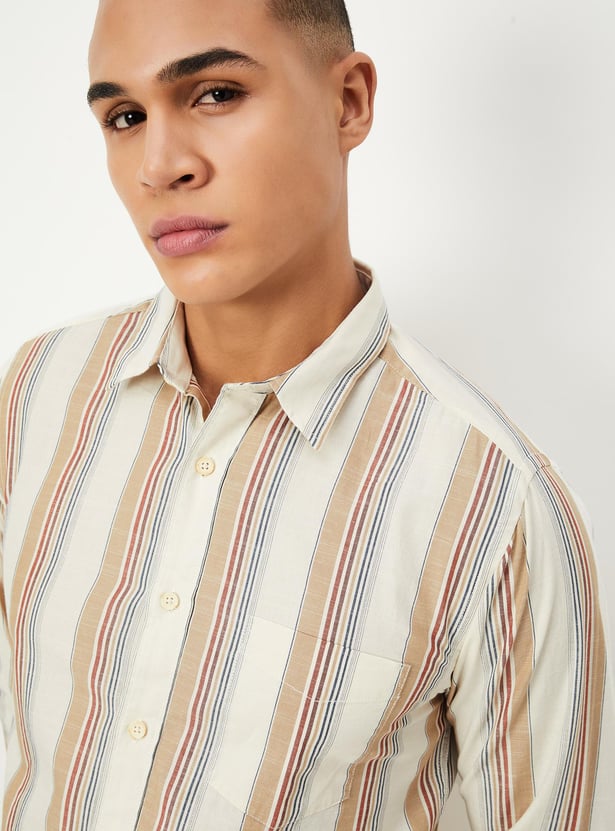 Buy Men Regular Fit Striped Casual Shirt Online at just Rs. 1049.0 ...