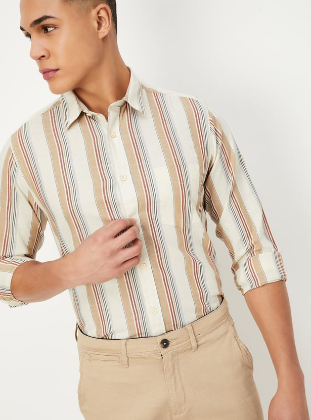 Buy Men Regular Fit Striped Casual Shirt Online at just Rs. 1049.0 ...