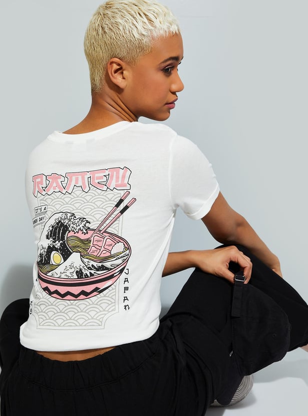 Buy URB_N Women Back Print T-shirt Online at just Rs. 299.0 ...