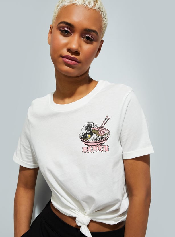 Buy URB_N Women Back Print T-shirt Online at just Rs. 299.0 ...