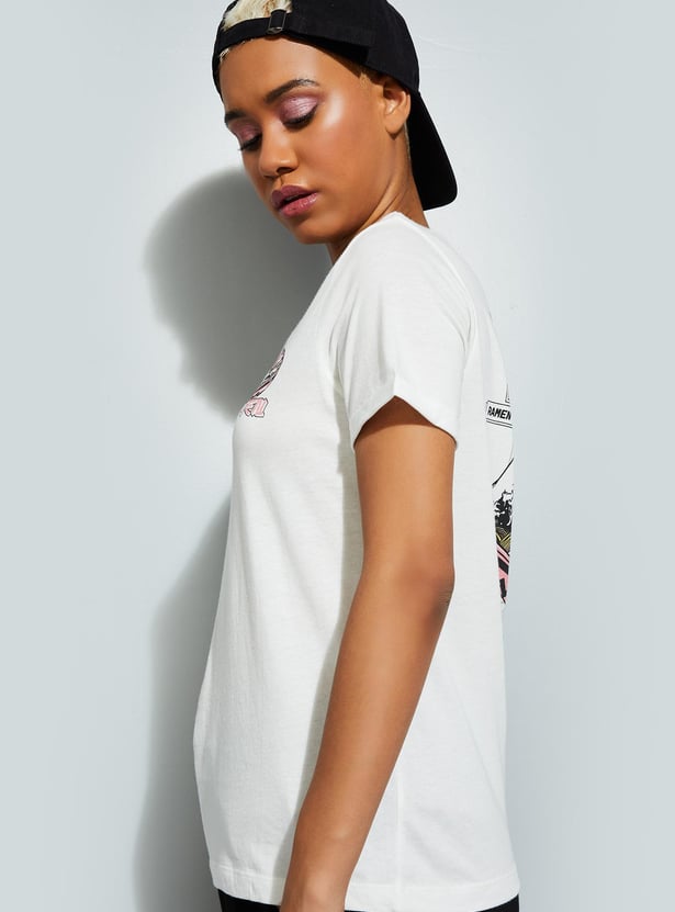 Buy URB_N Women Back Print T-shirt Online at just Rs. 299.0 ...