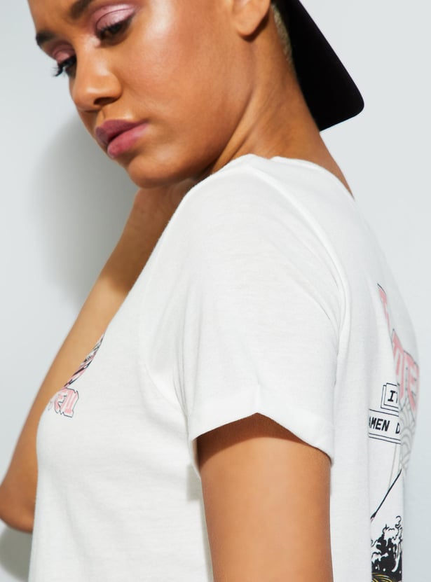 Buy URB_N Women Back Print T-shirt Online at just Rs. 299.0 ...