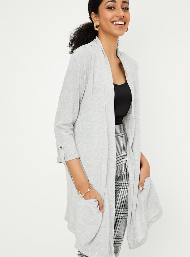 Buy Women Solid Open-Front Shrug Online at just Rs. 599.0 ...