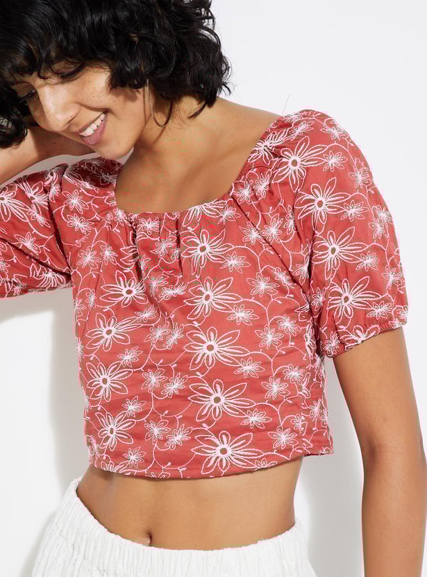 Buy URB_N Women Embroidered Crop Top Online at just Rs. 799.0 ...