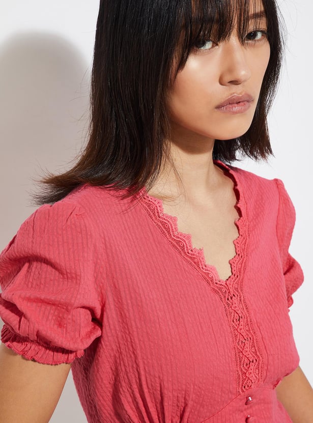 Buy URB_N Women Seersucker Crop Top Online at just Rs. 599.0 - 1000013360047 | Max Fashion