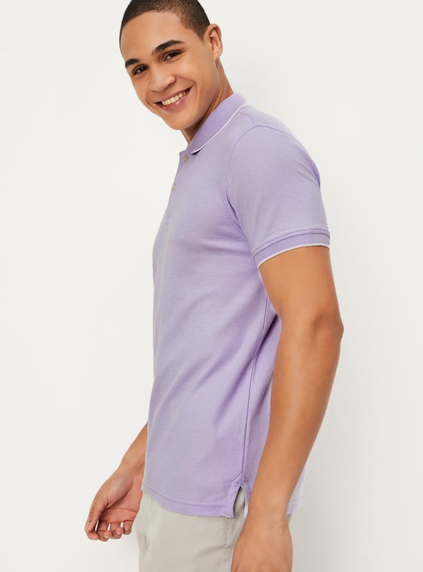 Buy Men Slim Fit Solid Polo T-shirt Online at just Rs. 499.0 ...
