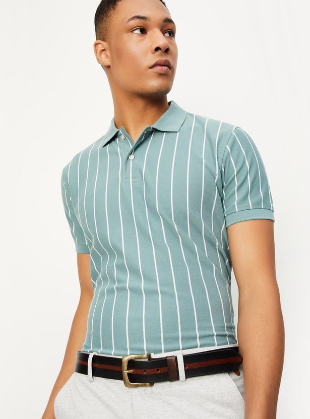 Buy Men Slim Fit Striped Polo T Shirt Online At Just Rs 699 0