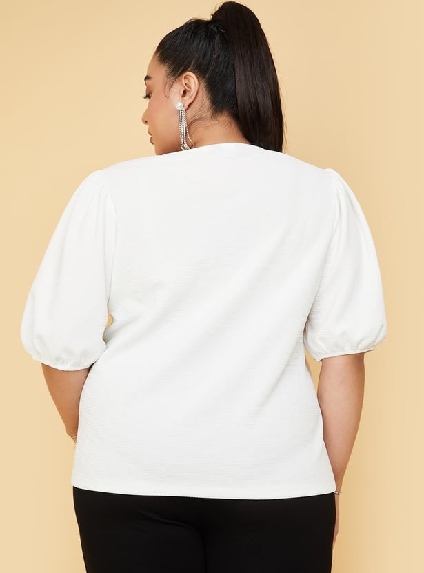 Buy Women Embellished Puffed Sleeve Top Online at just Rs. 1199.0 ...
