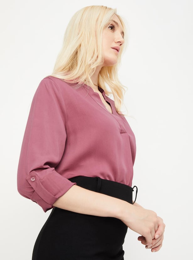 Buy Women Solid Band Collar Top Online at just Rs. 699.0 ...