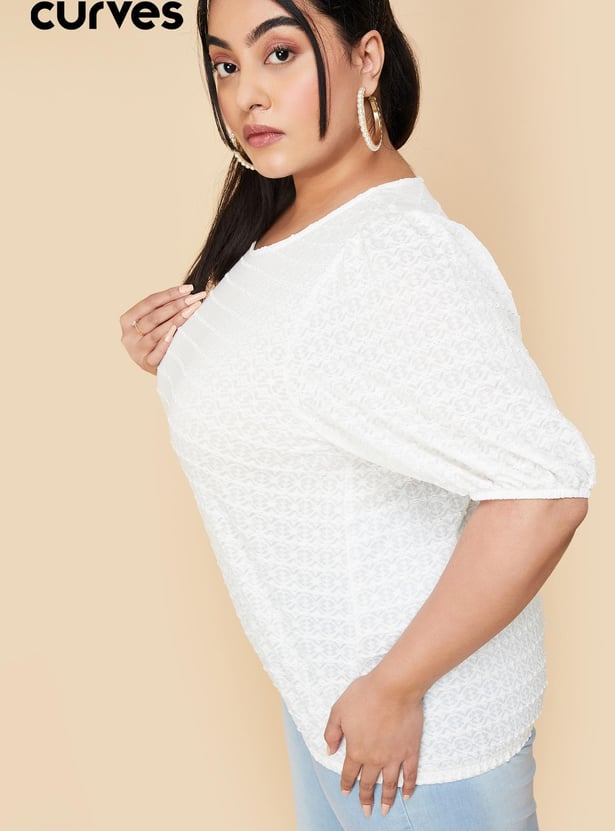 Buy Women Textured Knit Top Online at just Rs. 899.0 - 1000013430997 ...