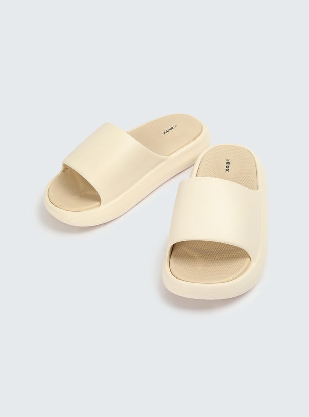 Buy Men Solid Open-Toe Sliders Online at just Rs. 699.0 - 1000013440439 ...