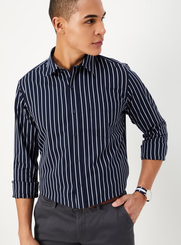 Buy Men Regular Fit Striped Casual Shirt Online at just Rs. 1049.0 ...