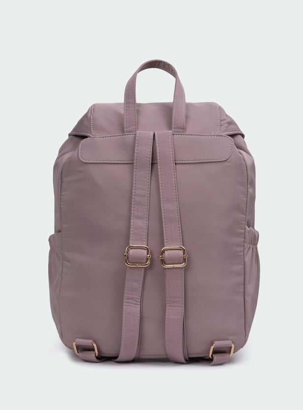 Buy Women Solid Backpack with Flap Online at just Rs. 1499.0 ...