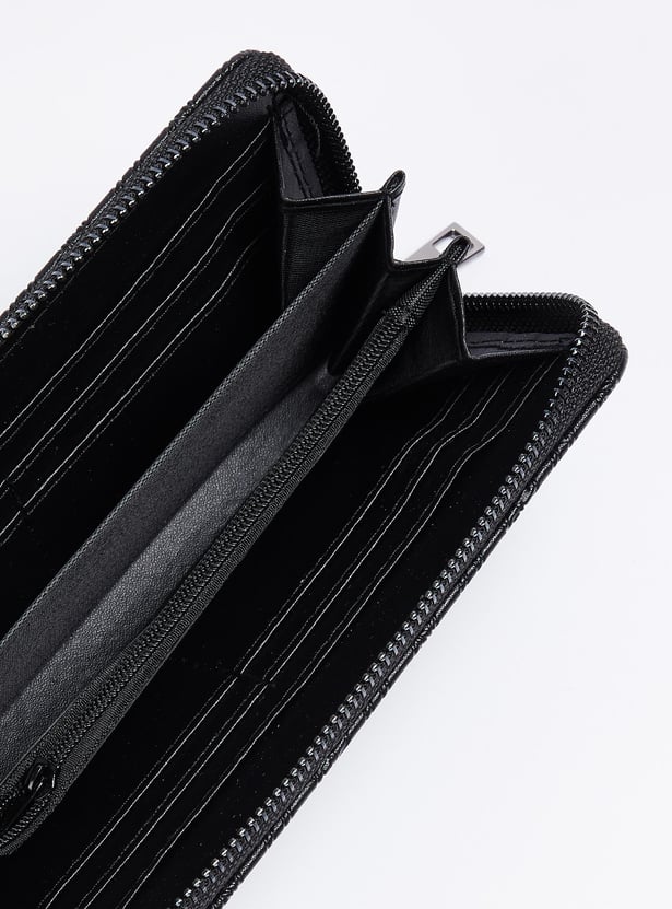 Buy Women Embossed Zip-Around Wallet Online at just Rs. 599.0 ...