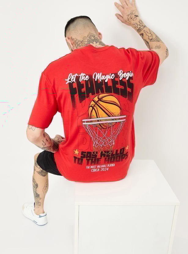 Buy Men Oversized Back Printed T-shirt Online at just Rs. 499.0 ...