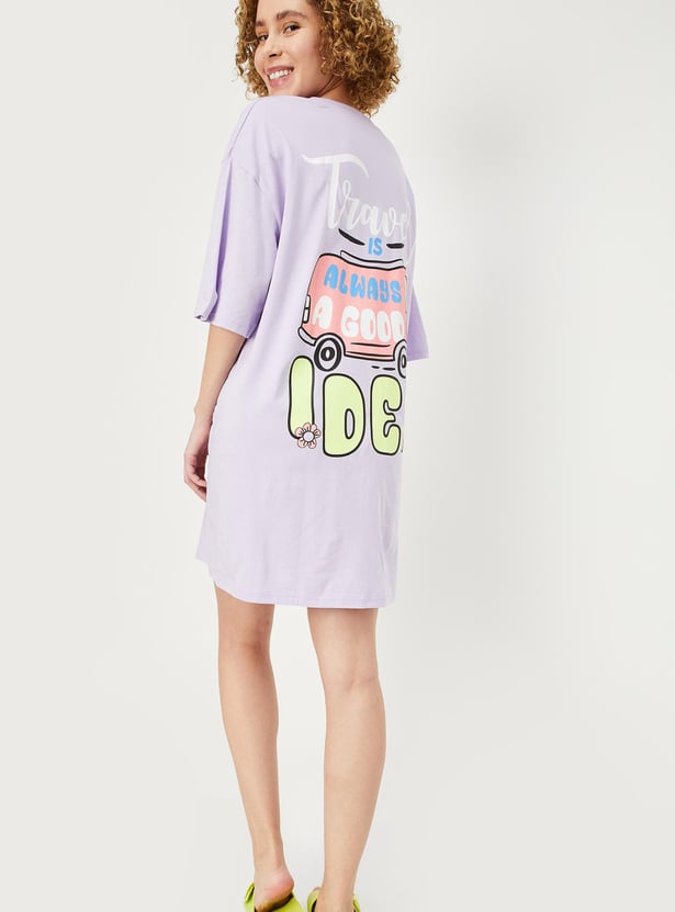 Buy Women Boxy Fit Back Print Chemise Online at just Rs. 599.0 ...