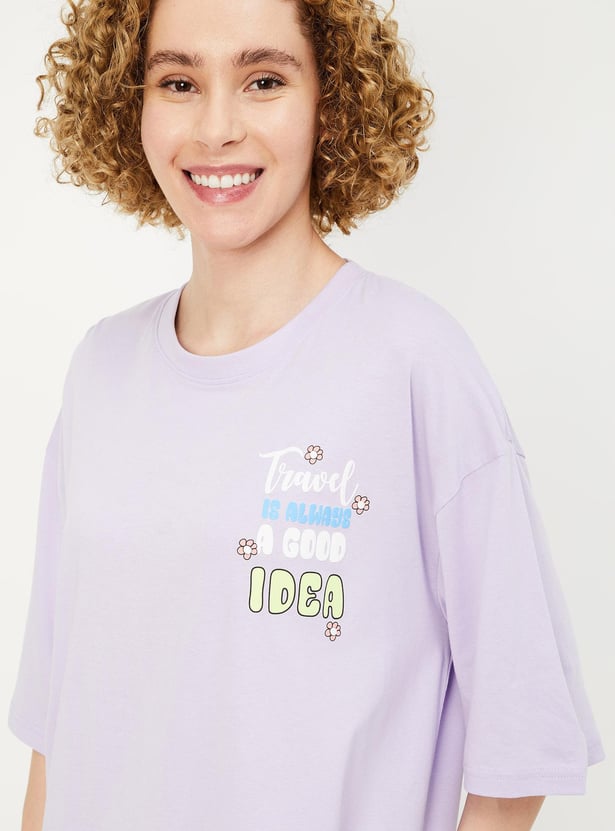 Buy Women Boxy Fit Back Print Chemise Online at just Rs. 599.0 ...