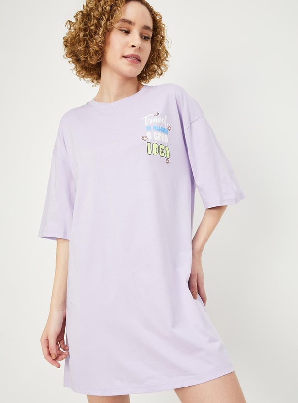 Buy Women Boxy Fit Back Print Chemise Online at just Rs. 599.0 ...