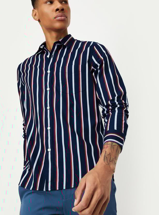 Buy Men Regular Fit Striped Casual Shirt Online at just Rs. 1049.0 ...