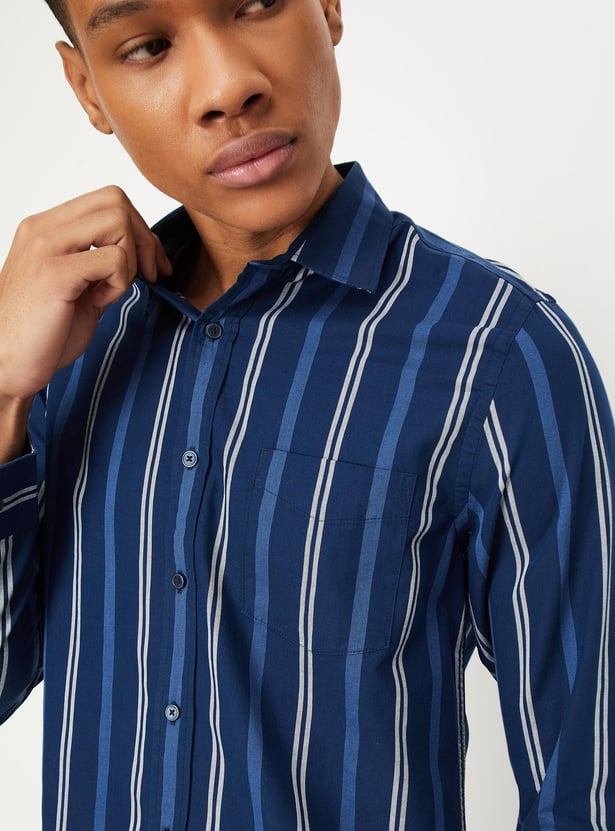 Buy Men Regular Fit Striped Casual Shirt Online at just Rs. 1049.0 ...