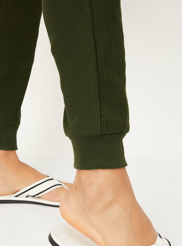 Buy Men Waffle Patterned Knit Joggers Online at just Rs. 799.0 ...