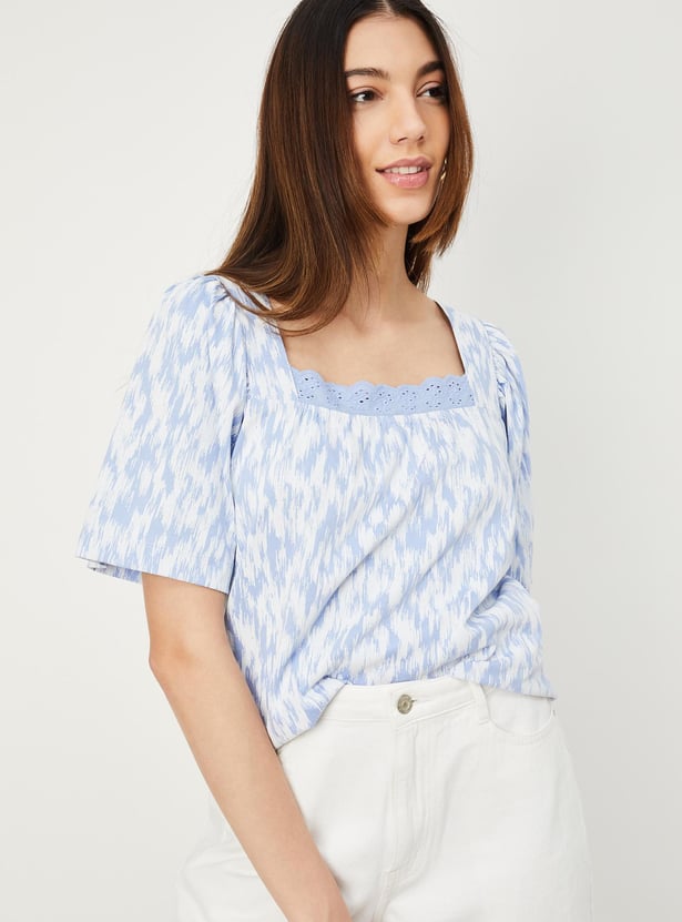 Buy Women Printed Puffed Sleeve Top Online at just Rs. 399.0 ...