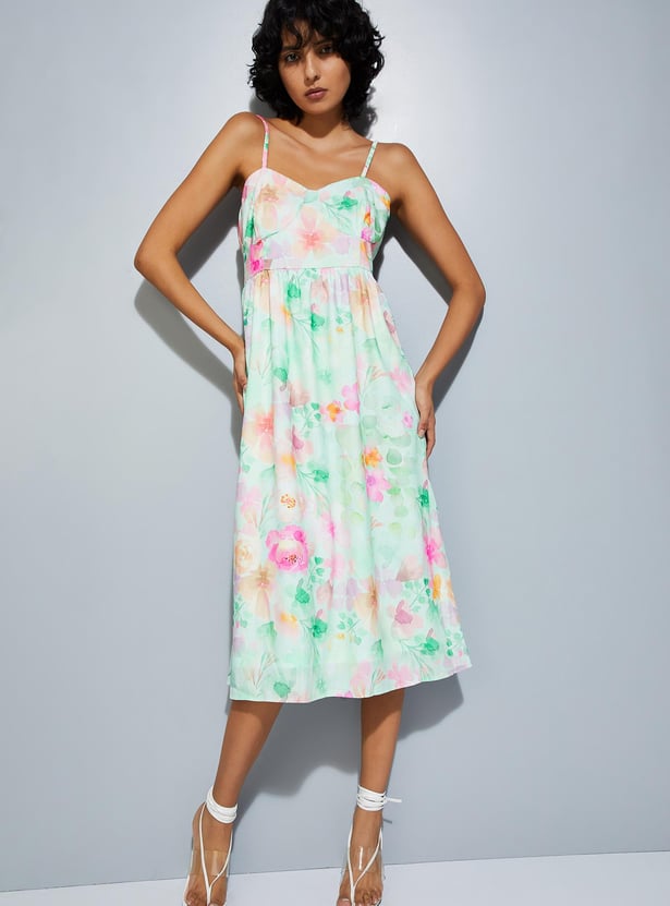 Buy URB_N Women Printed Midi Dress Online at just Rs. 999.0 ...