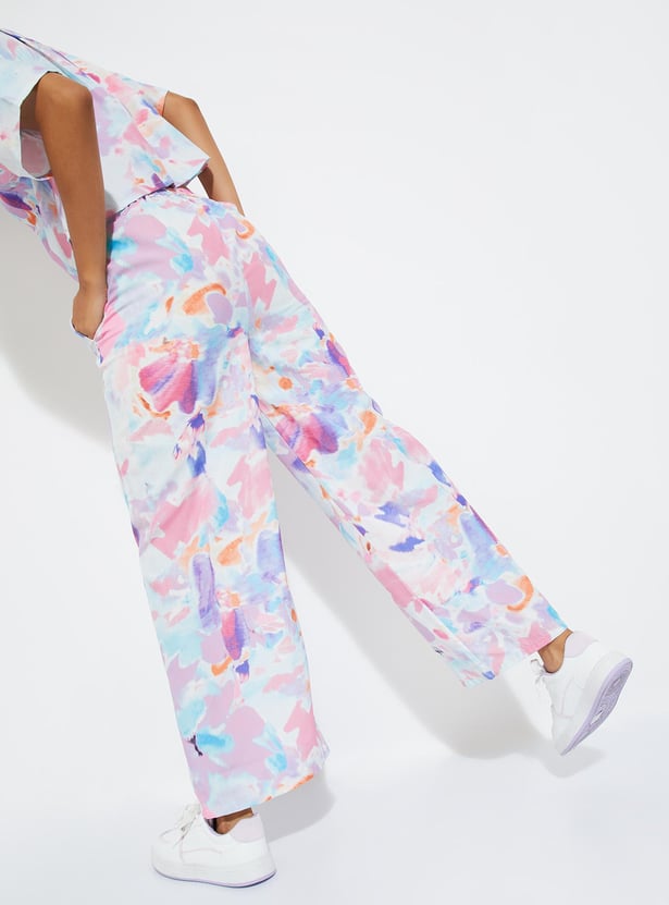 Buy URB_N Women Printed Wide Leg Trousers Online at just Rs. 999.0 ...