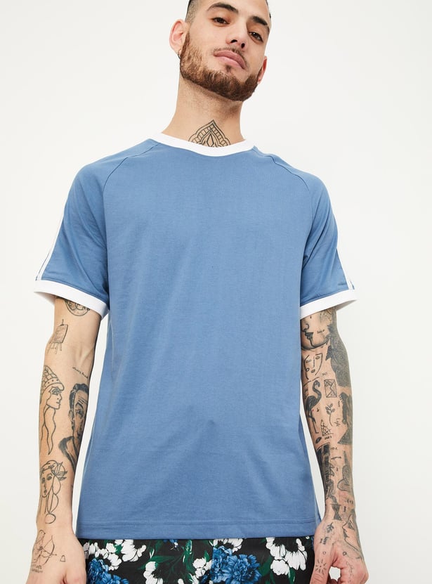 Buy Men Striped Raglan Sleeve Sports T-shirt Online at just Rs. 499.0 ...