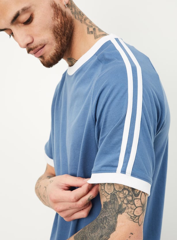 Buy Men Striped Raglan Sleeve Sports T-shirt Online at just Rs. 499.0 ...