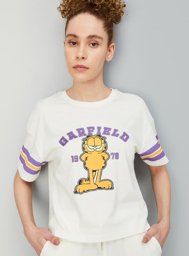 Buy Women Garfield Printed Sports T-shirt Online at just Rs. 499.0 ...