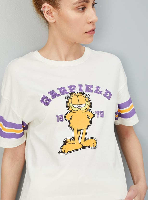 Buy Women Garfield Printed Sports T-shirt Online at just Rs. 499.0 ...
